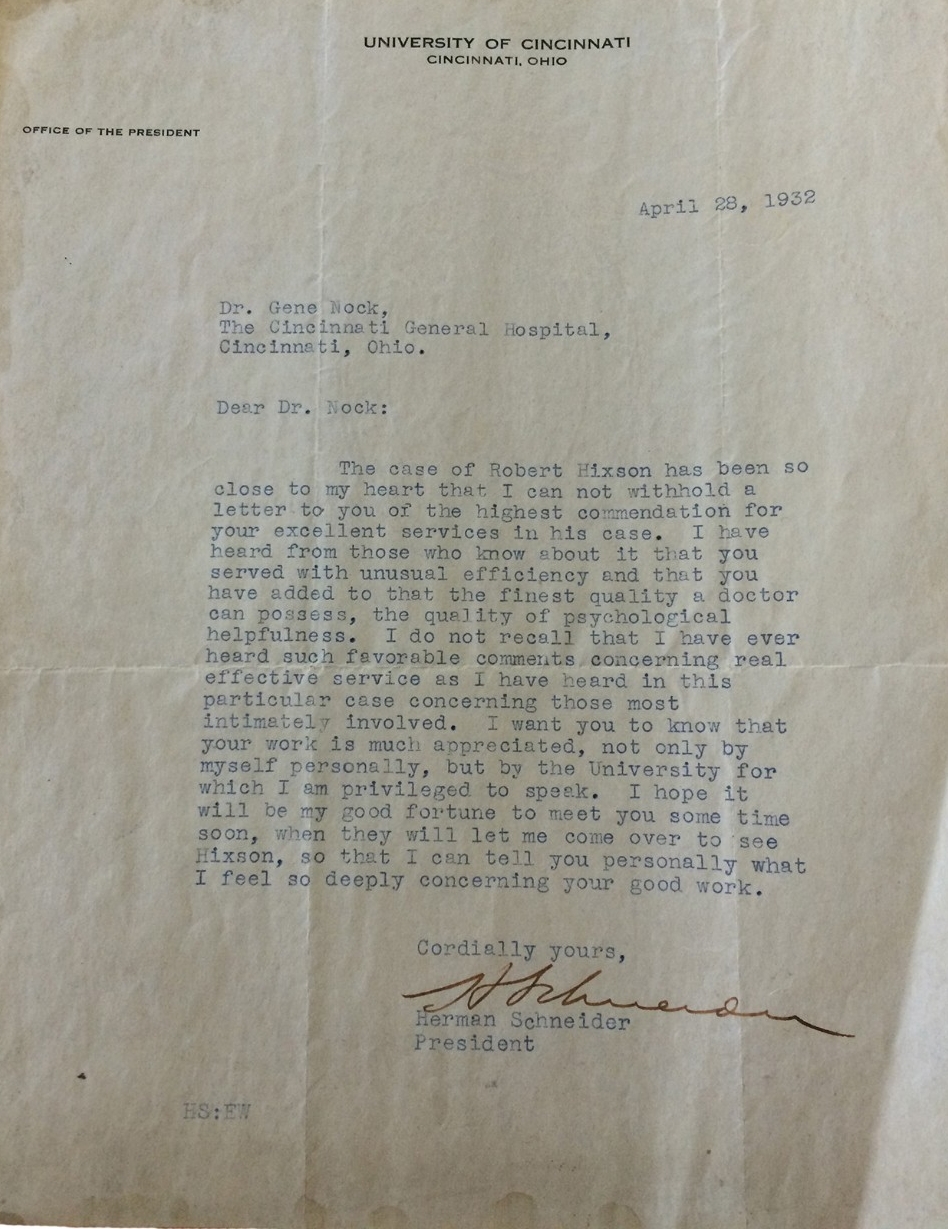 Letters to the Editor, University of Cincinnati